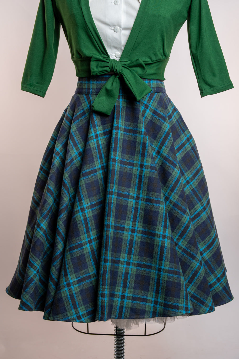 Haute Circle Skirt - Flannel, Blue & Teal Plaid – Windward Country